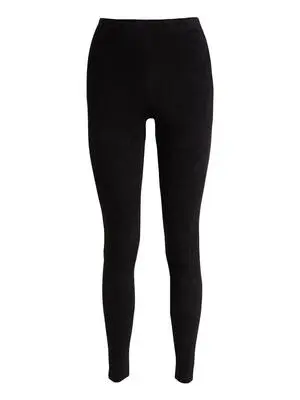 Alice + Olivia Maddox Suede High-waist Side-zip Leggings - Black
