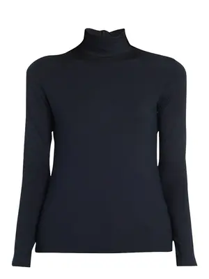 Akris Silk-cotton Jersey Turtleneck Top - Black