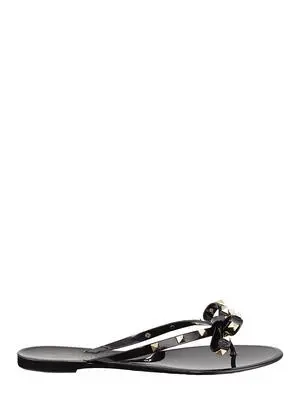 Valentino Garavani Rockstud Pvc Flat Thong Sandals - Nero