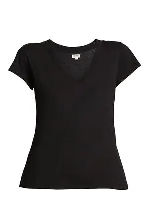 L'Agence Becca V-neck Tee - Black