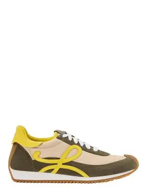 Loewe Flow Runner Sneakers Cream Yellow/olive