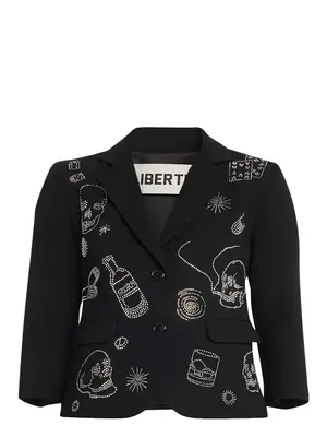 Libertine Party Skulls Gabardine Blazer - Black