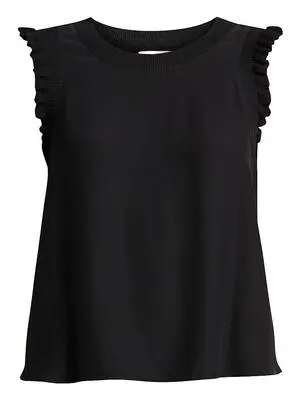 Cinq À Sept Cinq A Sept Lenore Sleeveless Silk Top Black