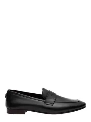BOUGEOTTE Flaneur Leather Flat Penny Loafers Black