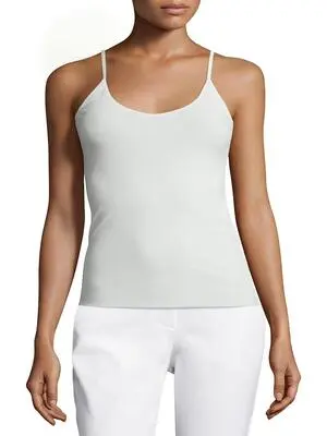Lafayette 148 New York Mesh Jersey V-neck Tank - Cloud