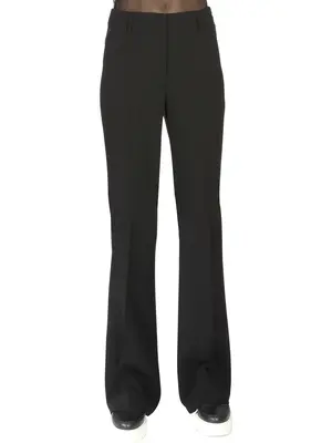 Akris Akris Farrah Boot-Cut Wool Pants Black Pattern