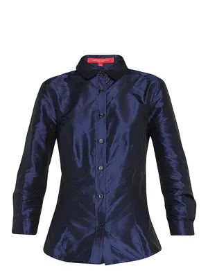 Carolina Herrera Carolina Herrera Taffeta Button-Front Shirt Midnight