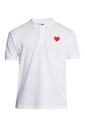 Comme Des Garçons Polo Shirt With Heart White