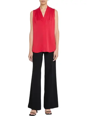 Kobi Halperin Kobi Halperin Mila Sleeveless Silk-Stretch Top Fire