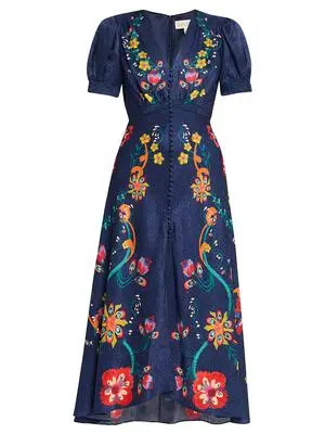 Saloni Saloni Lea Printed Maxi Dress Mltpat