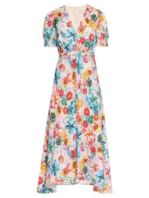 Saloni Lea Printed Maxi Dress - Multi