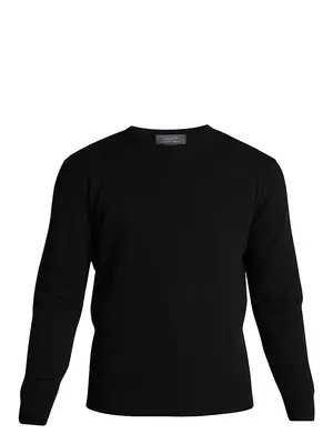 Bergdorf Goodman Bergdorf Goodman Cashmere Crewneck Sweater Black