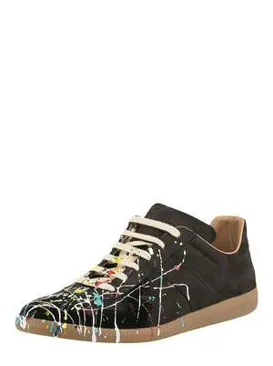 MAISON MARGIELA Replica Paint-splatter Sneakers - Black