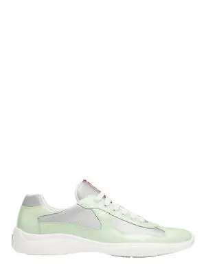 Prada America's Cup Patent Leather Sneakers - Dew Green Silver