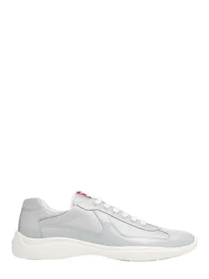 Prada America's Cup Patent Leather Sneakers - Pearl Grey Silver