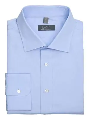 Bergdorf Goodman Solid Poplin Dress Shirt - Blue