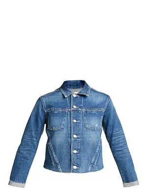 L'Agence L'Agence Janelle Raw-Edge Denim Jacket Authentiqu