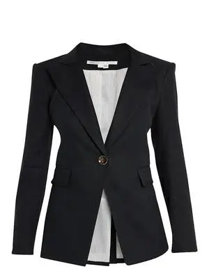 Veronica Beard Lamb Leather Moto Dickey - Black