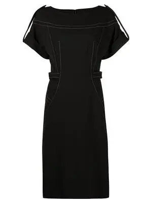 ALBERTA FERRETTI Boat Neck Wool Dress
