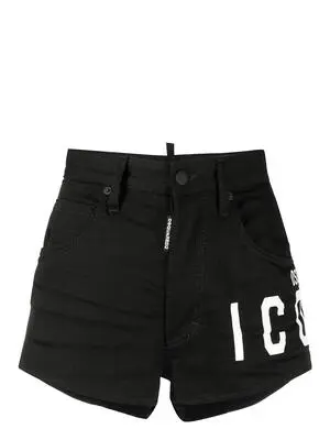Dsquared2 Logo-print Denim Shorts - Black