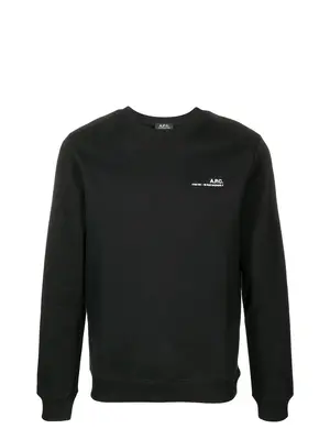 A.p.c. Logo-print Cotton Sweatshirt - Black