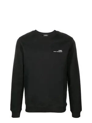 A.p.c. Logo-print Cotton Sweatshirt - Black