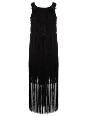 Alberta Ferretti Embellished Tassel Dress - Black