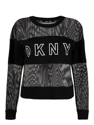 Dkny Sheer Panel T-shirt - Black