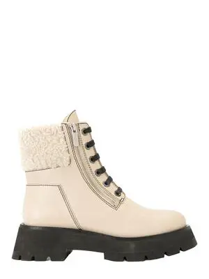 3.1 Phillip Lim Shearling-trimmed Leather Ankle Boots - Neutrals