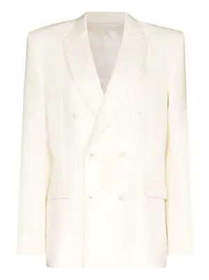 Wardrobe.NYC Double-breasted Wool Blazer - White