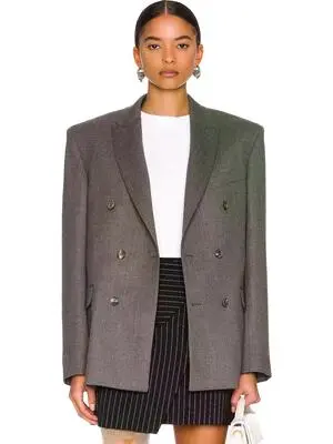 Wardrobe.NYC Double Breasted Blazer Charcoal