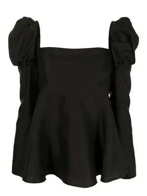 MACGRAW Swifts Silk-blend Blouse - Black