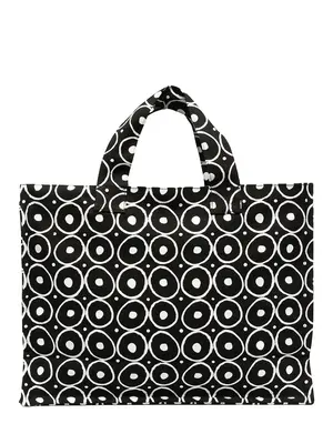 10 CORSO COMO Graphic Print Cotton Tote - Black