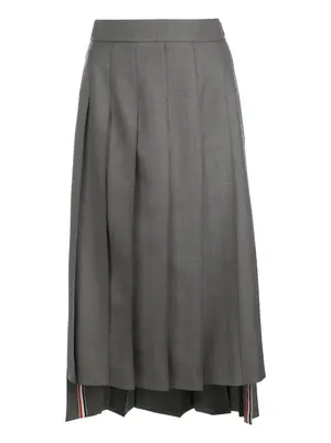 Thom Browne Below Knee Dropped Back Skirt - Grey