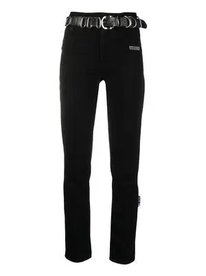 Off-White Belted Straight-leg Jeans - Black