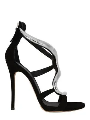 GIUSEPPE ZANOTTI 120mm Venere Metallic-snake Sandals - Black