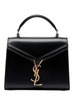 Saint Laurent Cassandra Mini Leather Shoulder Bag - Black