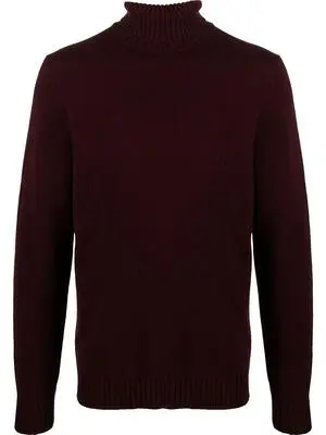 DELL'OGLIO Roll-neck Knitted Jumper - Red