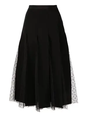 Red Valentino Point D'esprit Mid-length Skirt - Black