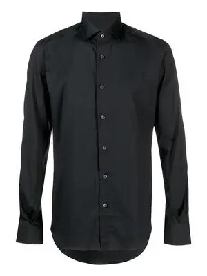 XACUS Pointed Collar Slim-fit Shirt - Black