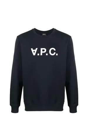 A.p.c. Logo Print Sweatshirt - Blue