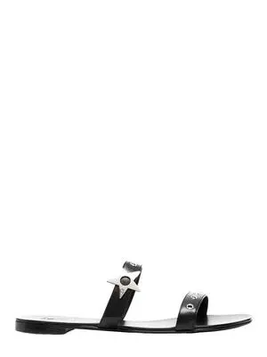 GIUSEPPE ZANOTTI Star-embellished Flat Sandals - Black