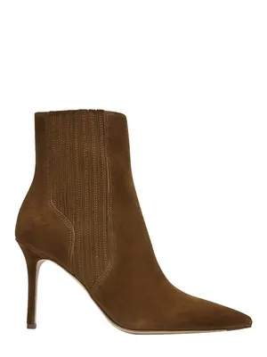 Veronica Beard Veronica Beard Lisa Suede Ankle Booties Chestnut
