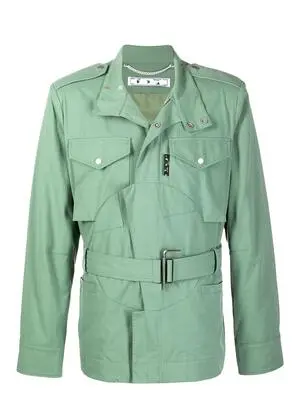 Off-White Belted Military Jacket - Green