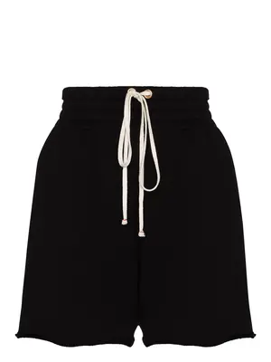 LES TIEN Yacht Cotton Track Shorts - Black