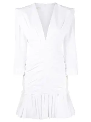 Philosophy Di Lorenzo Serafini Pleated Peplum Hem Mini Dress - White