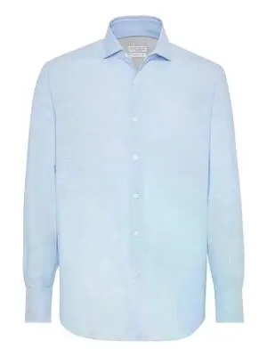 Brunello Cucinelli Long-sleeve Cotton Shirt - Blue