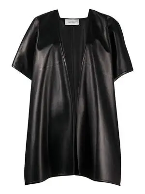 Valentino Garavani Draped Lambskin Cape - Black