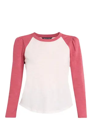 Veronica Beard Veronica Beard Jeans Mason Long-Sleeve Tee Whitesoft Raspberry