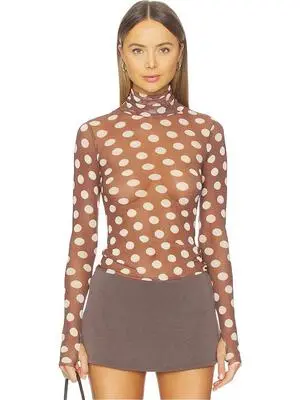 AFRM Zadie Top - Chocolate Halo Dot
